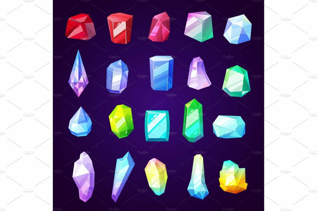 Gem stones and jewelry, vector – MasterBundles