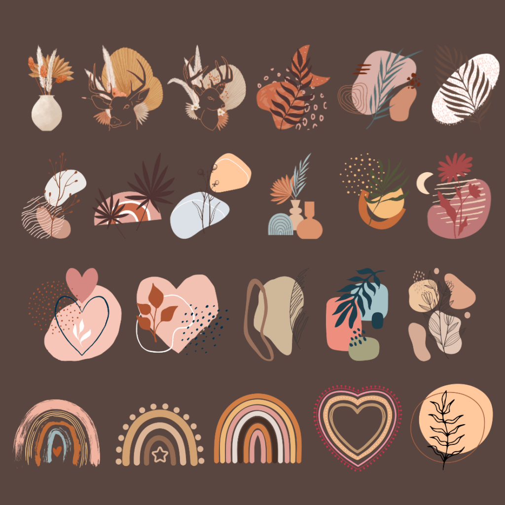 100 Boho Bundle | Boho png, svg | Rainbow png, Svg | Minimalist png ...