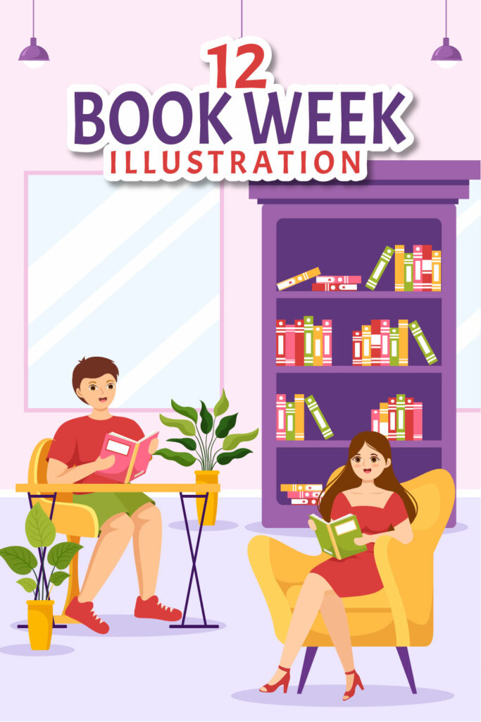12 Book Week Events Illustration - MasterBundles