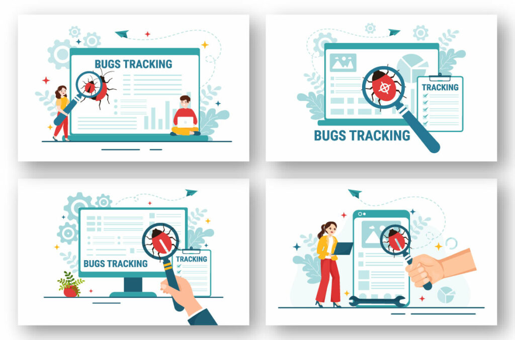 11 Mobile Phone Bug Tracking Illustration - MasterBundles