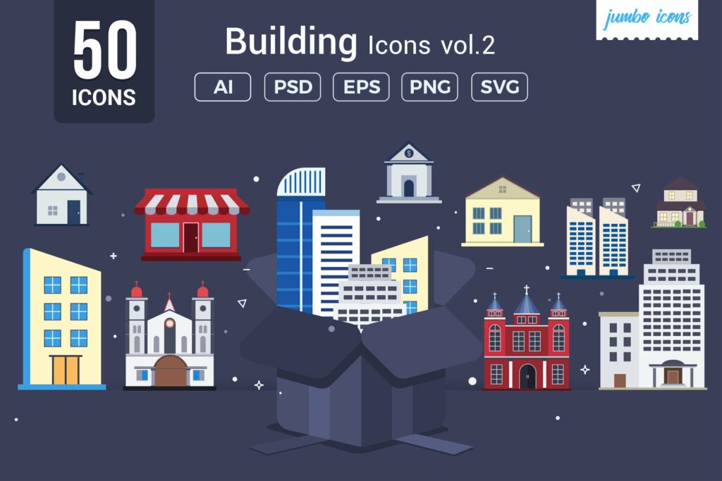 Buildings Vector Icons V2 – MasterBundles