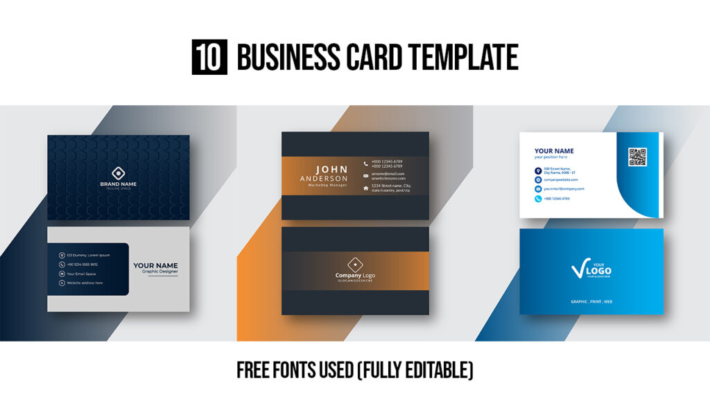 10 Double Side Business Card Design Template - MasterBundles