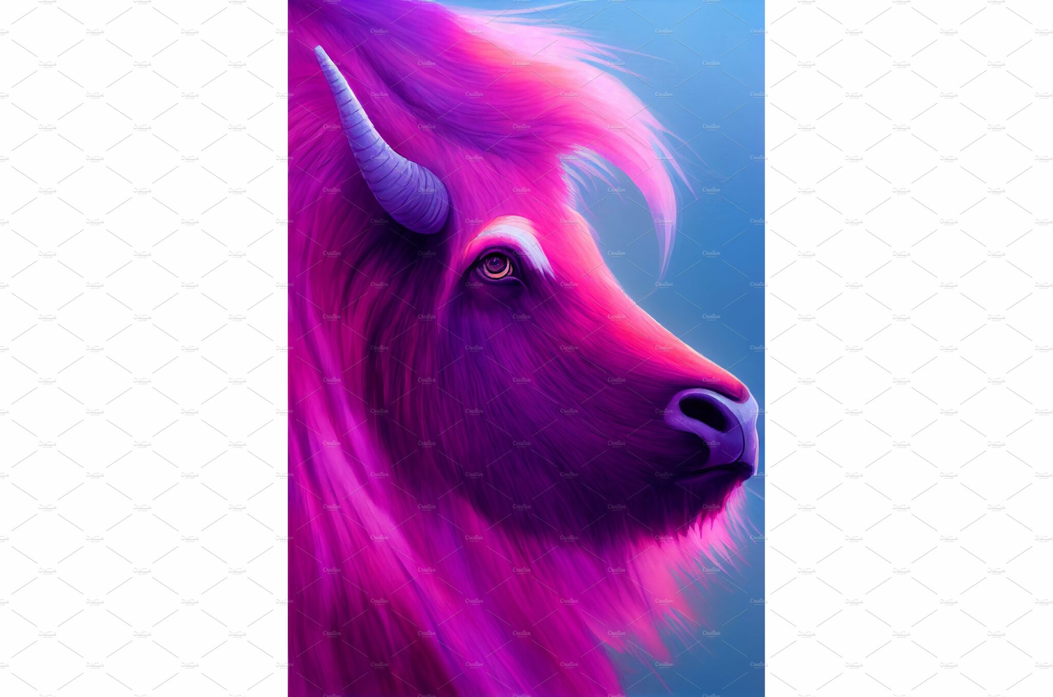 Watercolor portrait of cute yak – MasterBundles