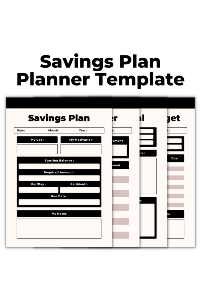 Savings Plan Planner Canva Template - MasterBundles