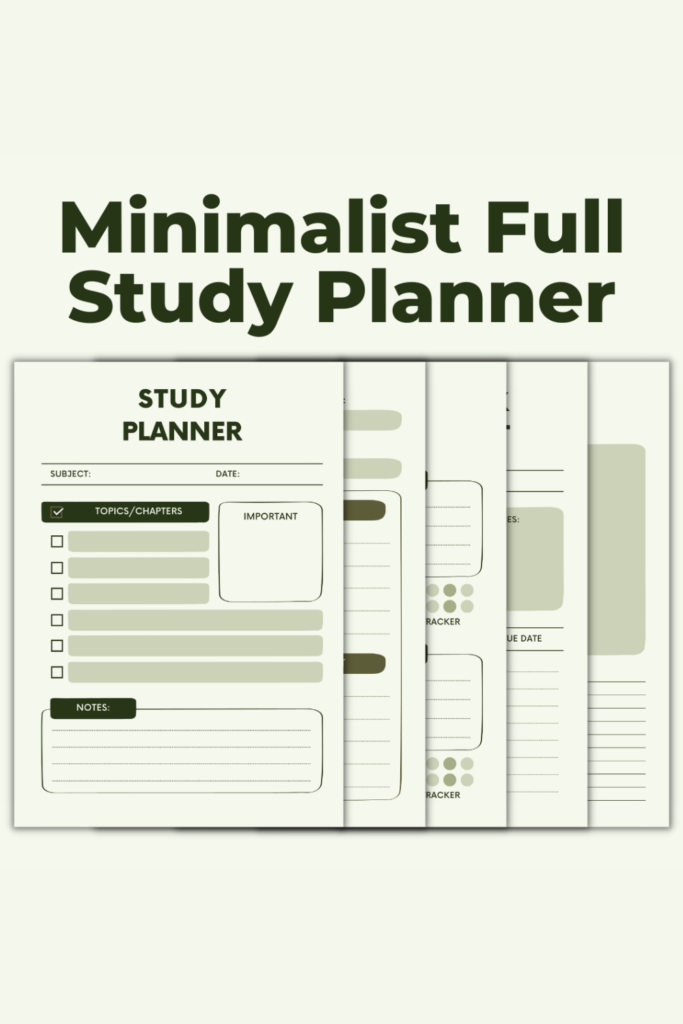 Minimalist Full Study Planner Template - MasterBundles