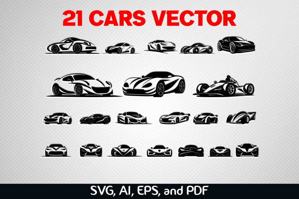 21 Cars Design SVG and Car Vector Bundle - MasterBundles