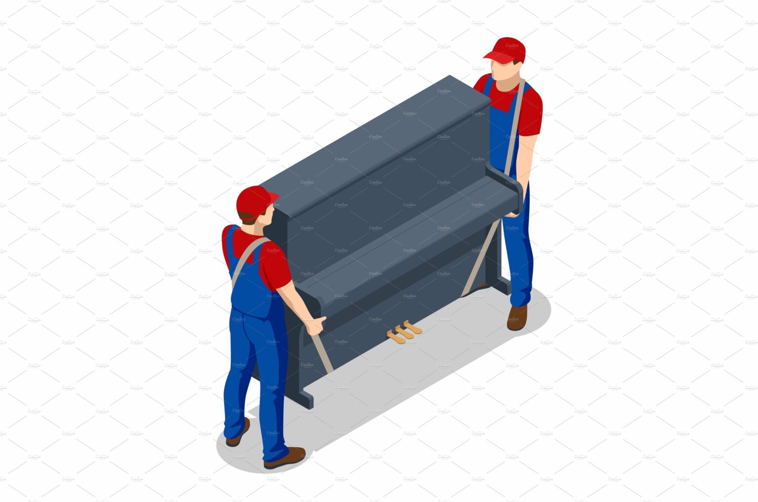 Isometric delivery men in uniform – MasterBundles