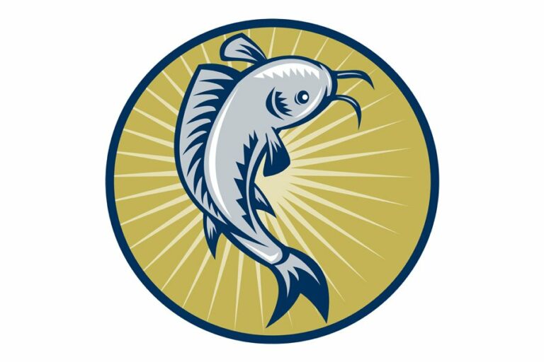 Catfish jumping retro woodcut style – MasterBundles