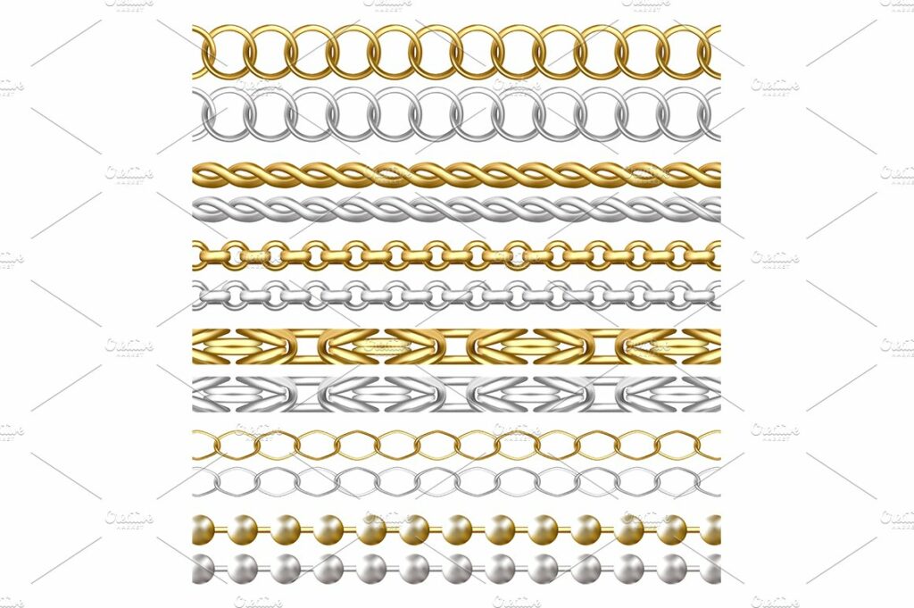 Realistic 3d Metallic Chains Set. – MasterBundles