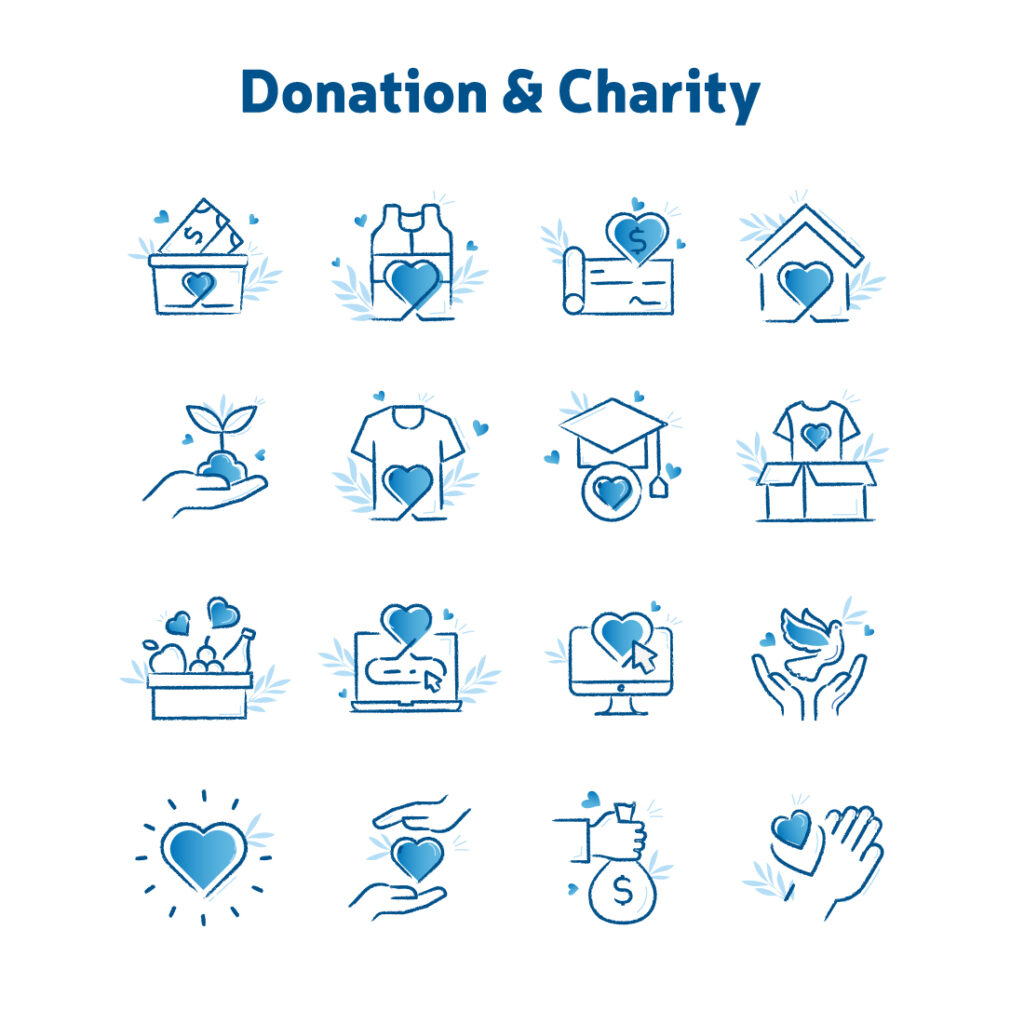 Charity and Donations: Vector Illustration Bundle for Giving ...