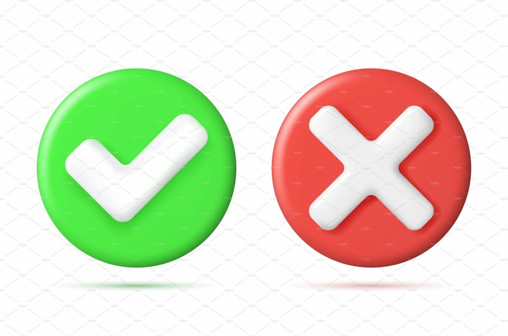 3D Right and Wrong Button in Round – MasterBundles