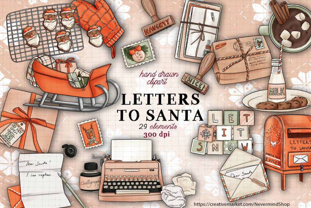 Christmas Letters to Santa clipart – MasterBundles