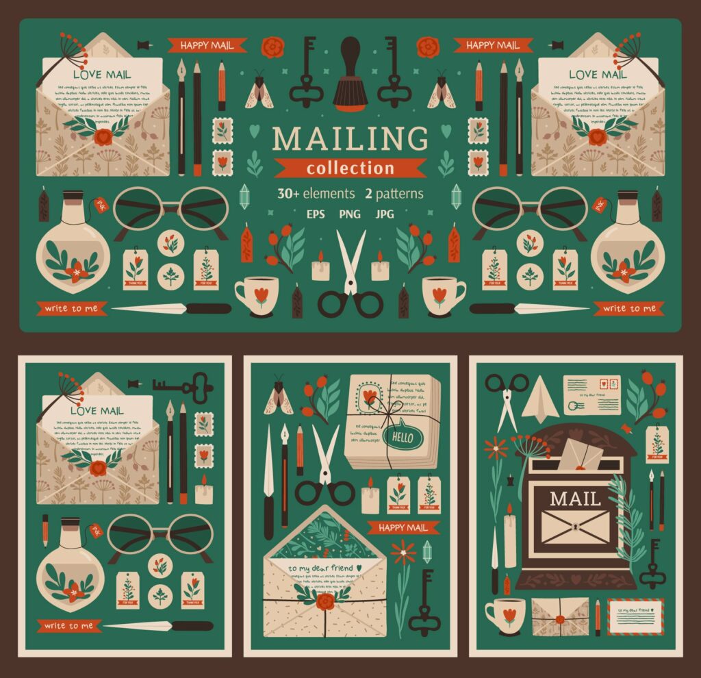 Vintage Mail Set. Clip Arts – MasterBundles