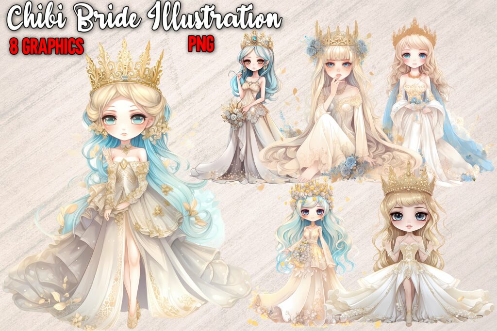 Chibi bride Illustration Clipart – MasterBundles