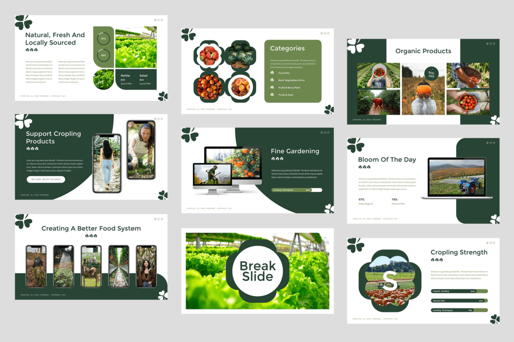 Cropling - Organic Farm & Agriculture PowerPoint Template - MasterBundles