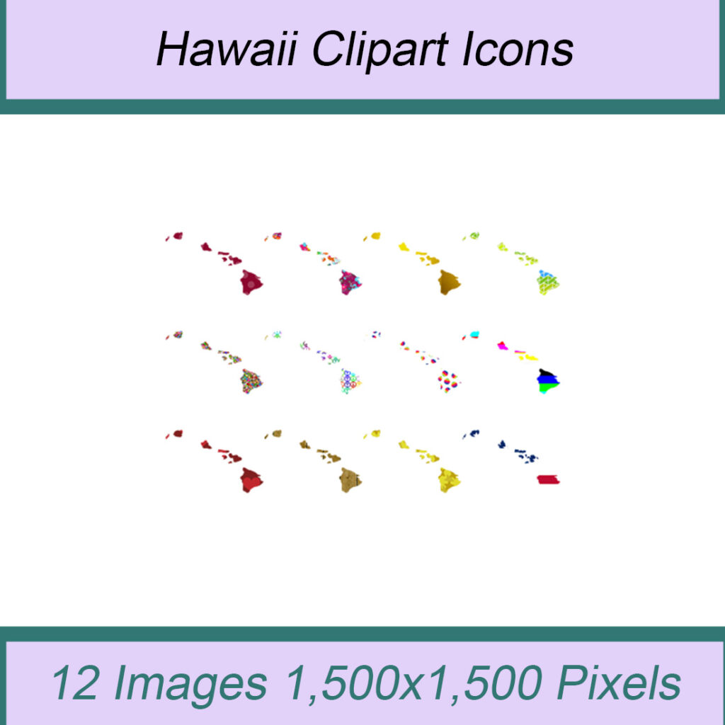 12 STYLISH HAWAII STATE CLIPART ICONS - MasterBundles