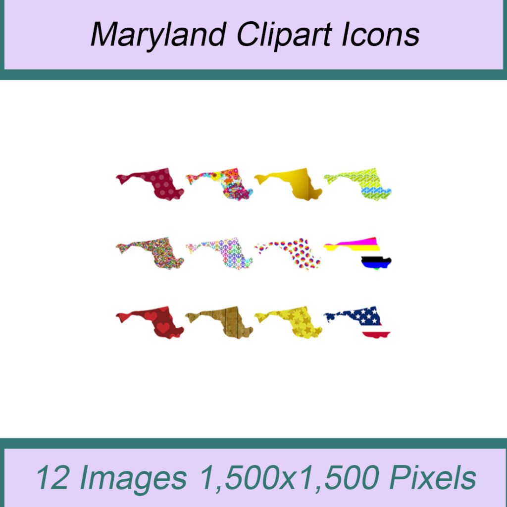 12 STYLISH MARYLAND STATE CLIPART ICONS - MasterBundles