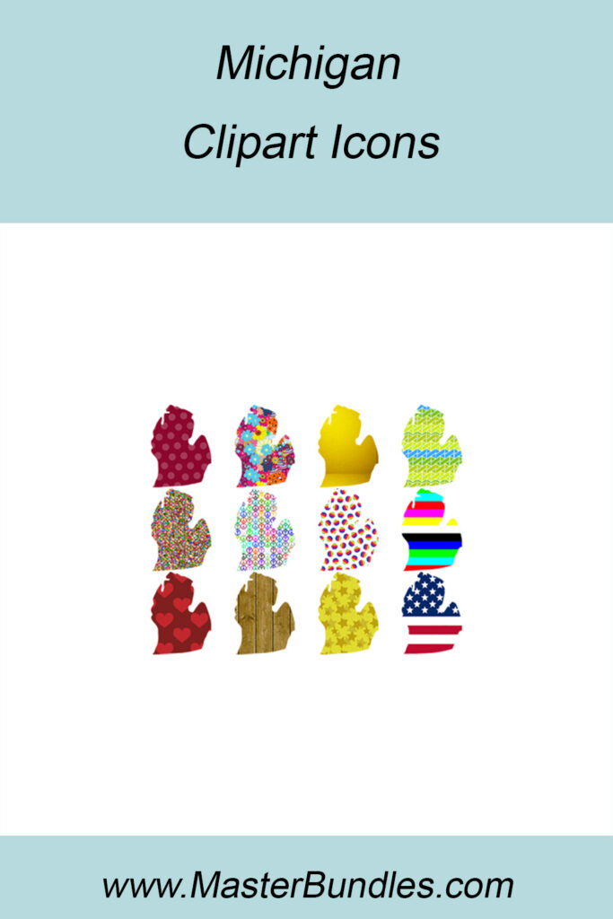 12 STYLISH MICHIGAN STATE CLIPART ICONS - MasterBundles