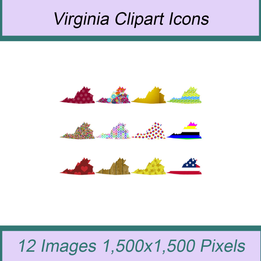 12 STYLISH VIRGINIA STATE CLIPART ICONS - MasterBundles