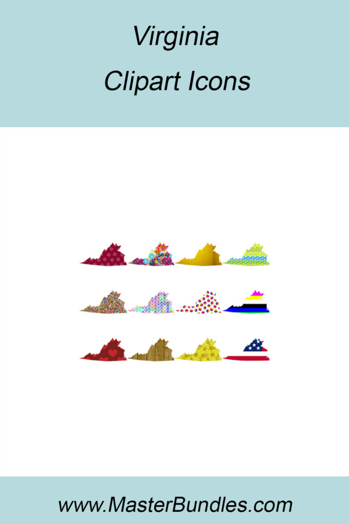 12 STYLISH VIRGINIA STATE CLIPART ICONS - MasterBundles