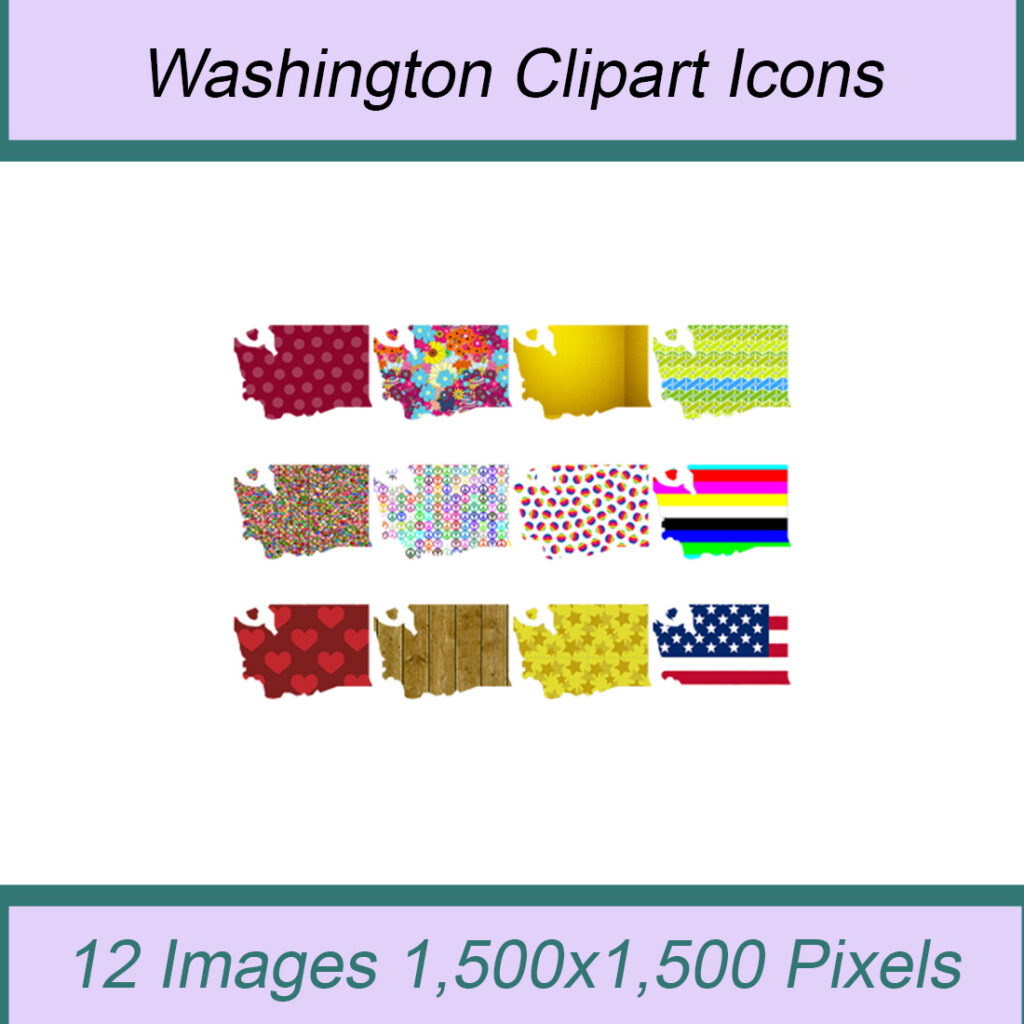 12 STYLISH WASHINGTON STATE CLIPART ICONS - MasterBundles