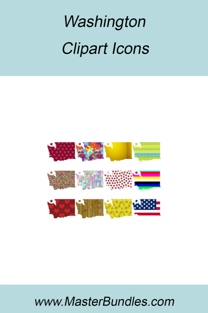 12 STYLISH WASHINGTON STATE CLIPART ICONS - MasterBundles