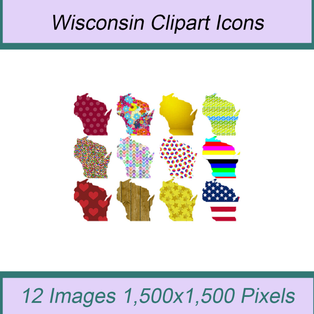 12 STYLISH WISCONSIN STATE CLIPART ICONS - MasterBundles