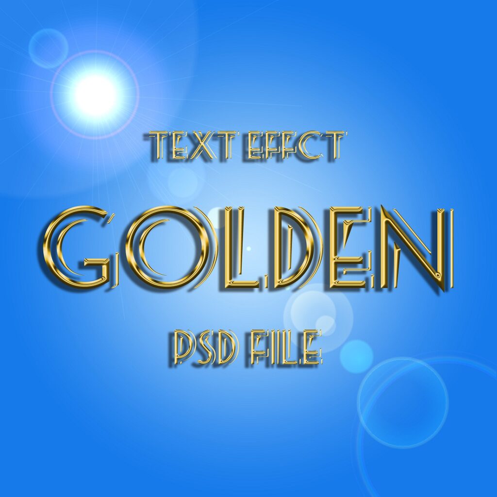 cool gold psd text effect . - MasterBundles