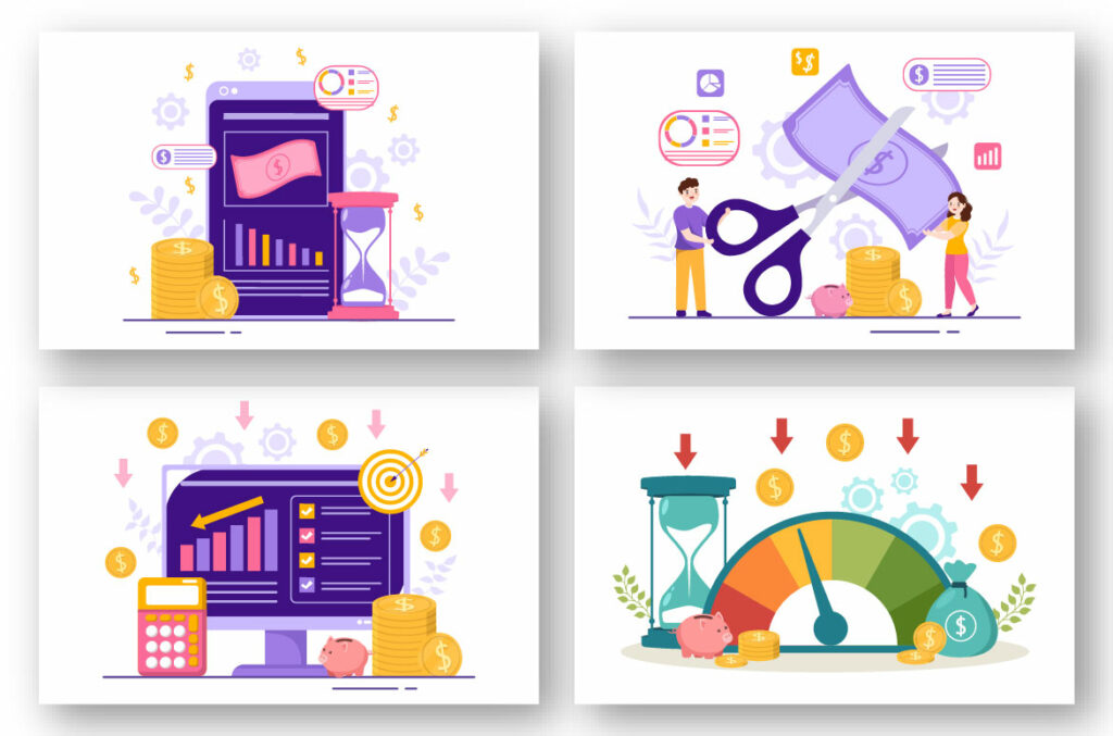 12 Cost Reduction Business Illustration - MasterBundles
