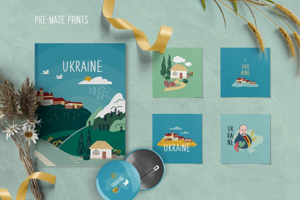 Illustrated Map of Ukraine – MasterBundles