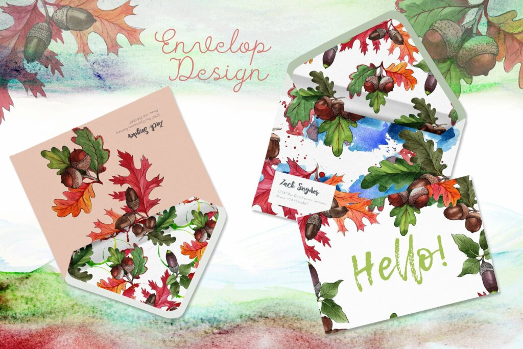 Autumn acorn leaf and plant PNG set – MasterBundles