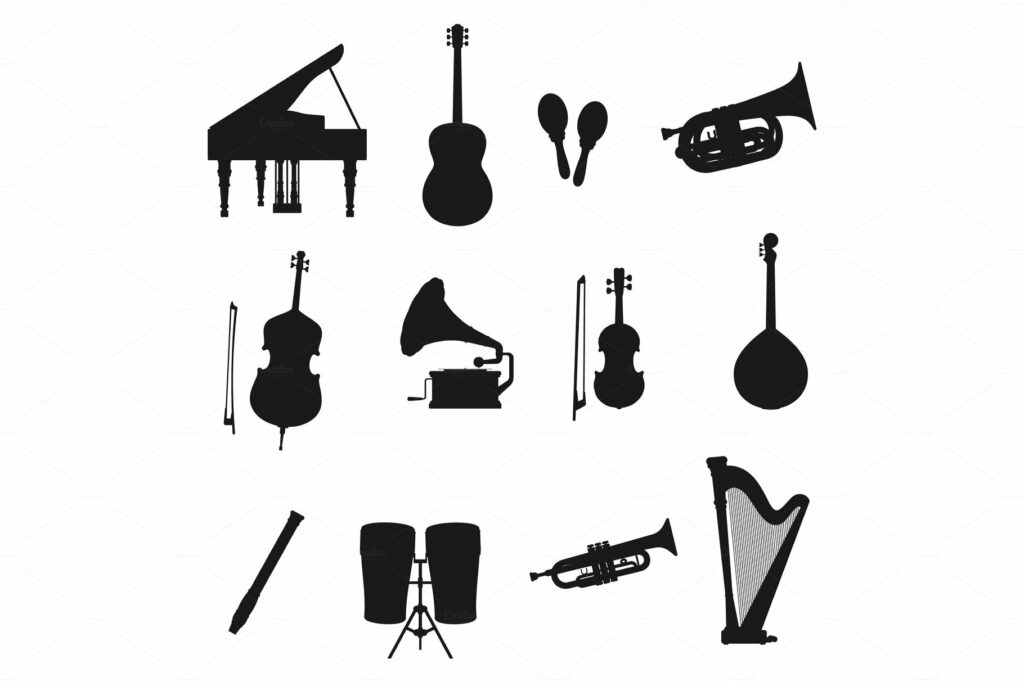 Music instruments silhouettes – MasterBundles