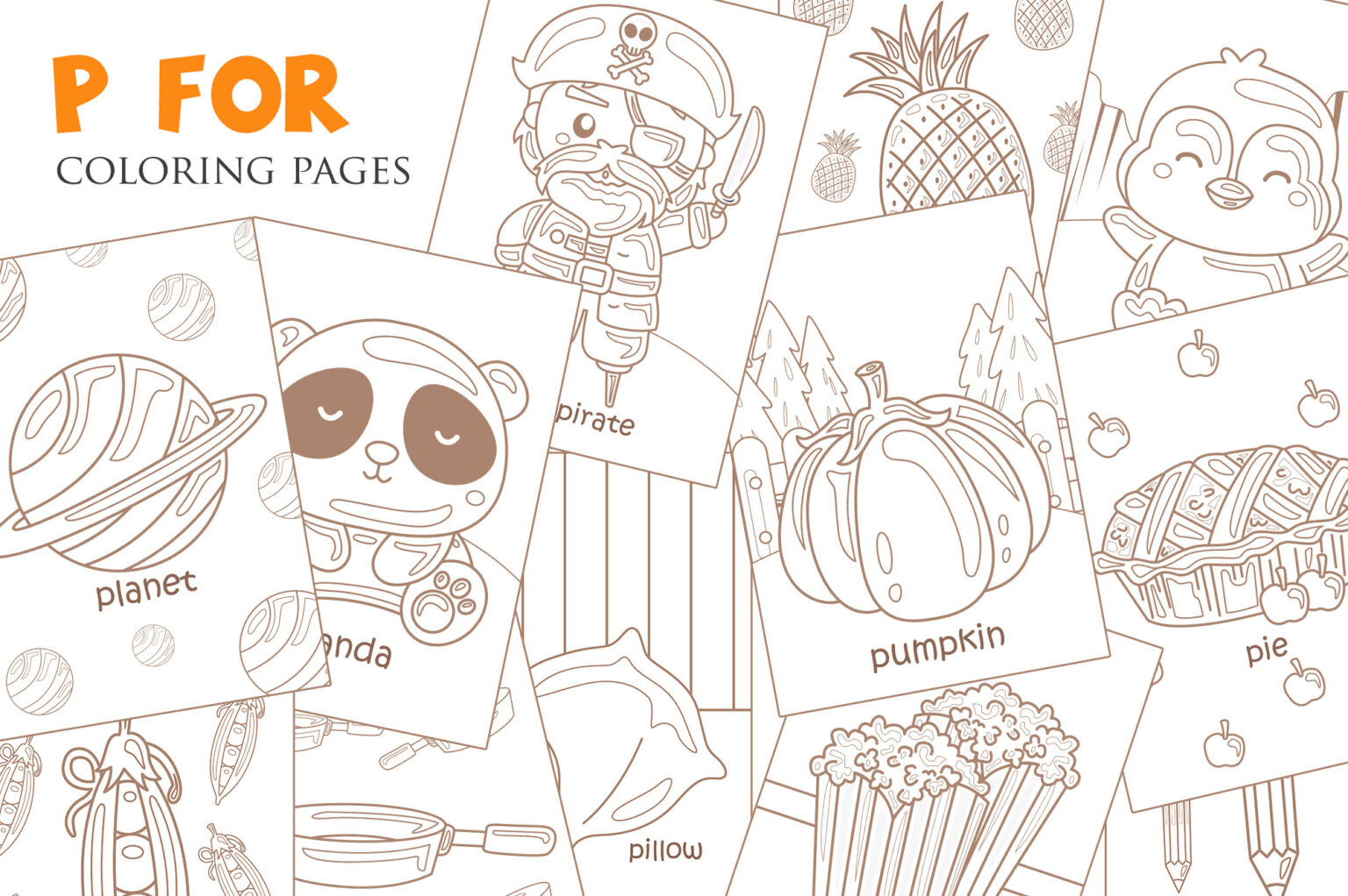 Alphabet P For Vocabulary School Letter Reading Writing Font Study ...