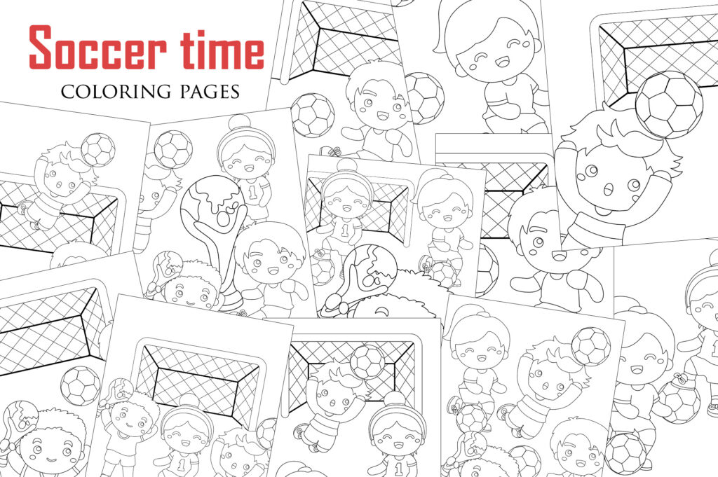 Happy Kids Playing Soccer Time Football Outdoor Activity Tournament ...