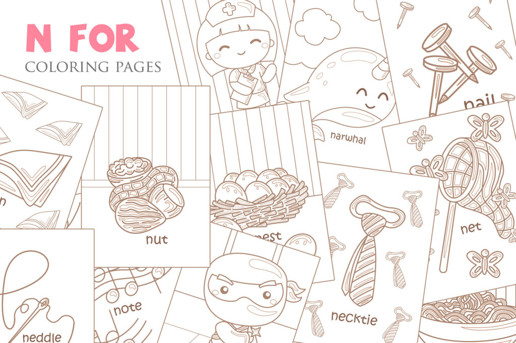 Alphabet N For Vocabulary School Letter Reading Writing Font Study ...