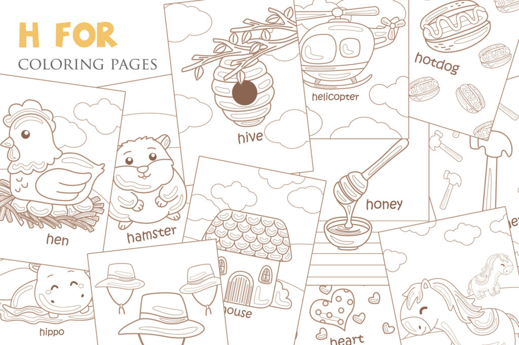 Alphabet H For Vocabulary School Letter Reading Writing Font Study ...