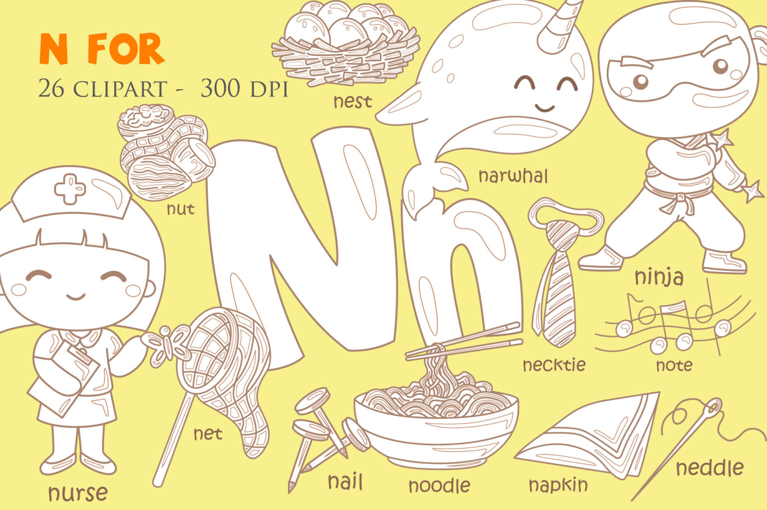 Alphabet N For Vocabulary School Letter Reading Writing Font Study ...