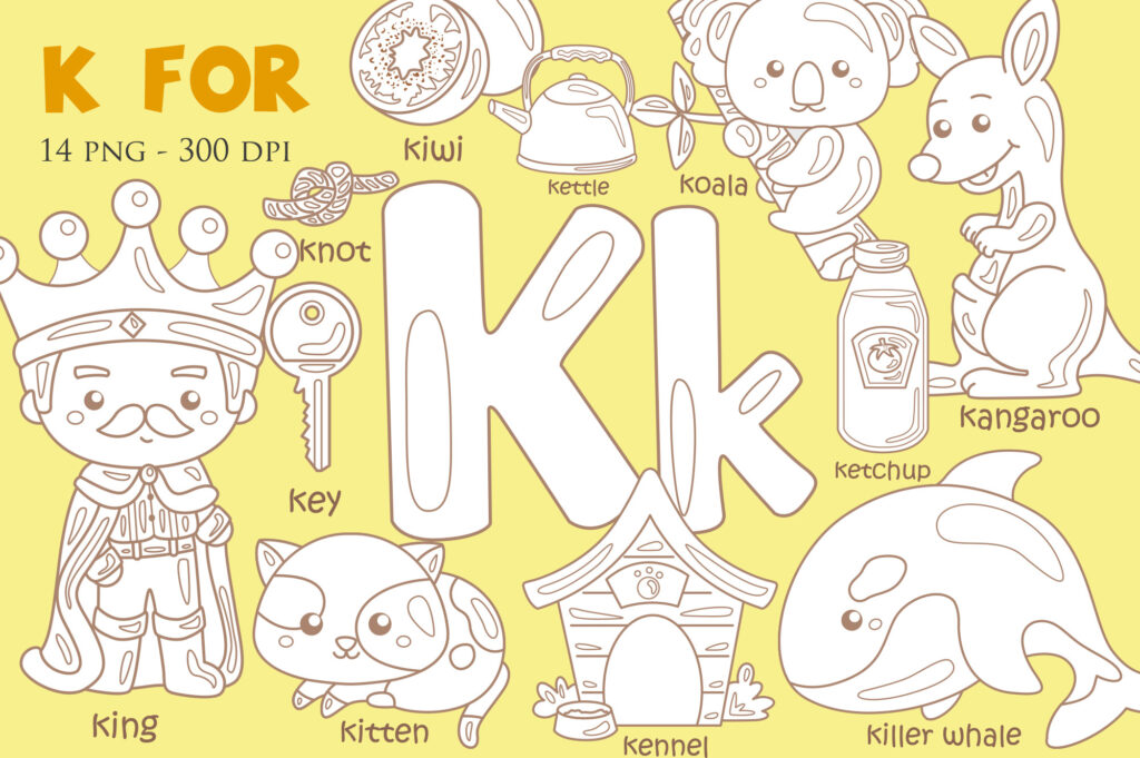 Alphabet K For Vocabulary School Letter Reading Writing Font Study ...