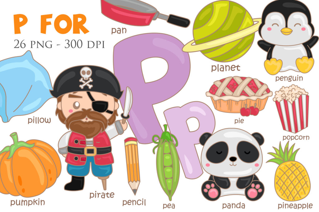 Alphabet P For Vocabulary School Letter Reading Writing Font Study ...