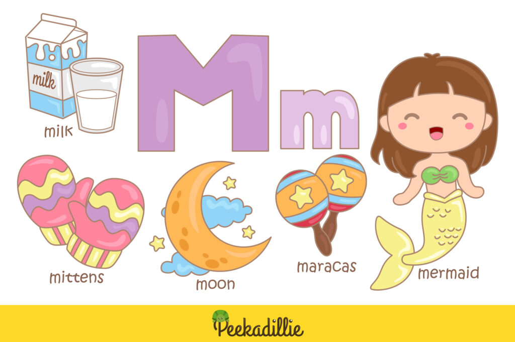 Alphabet M For Vocabulary School Letter Reading Writing Font Study ...