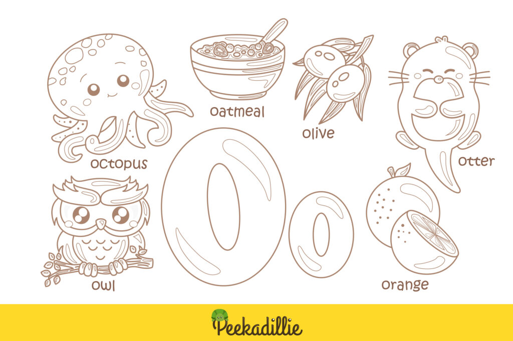 Alphabet O For Vocabulary School Letter Reading Writing Font Study ...