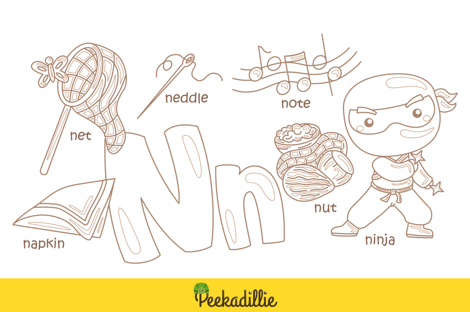 Alphabet N For Vocabulary School Letter Reading Writing Font Study ...