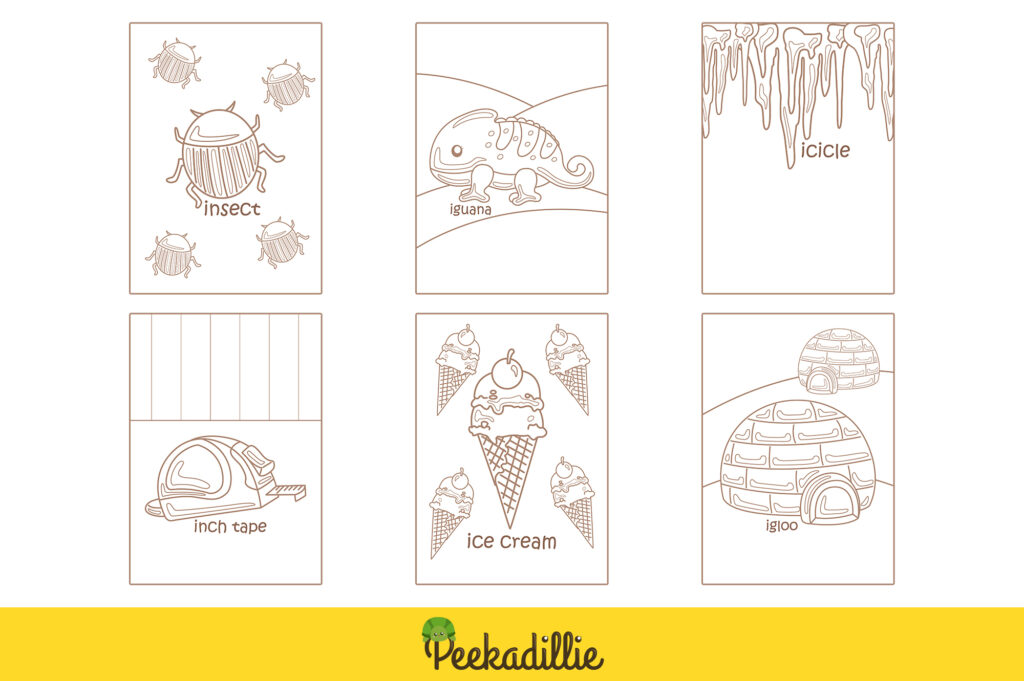 Alphabet I For Vocabulary School Letter Reading Writing Font Study ...