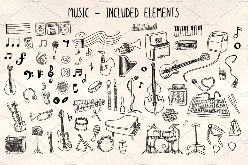 70+ Musical Vector Graphics Kit – MasterBundles