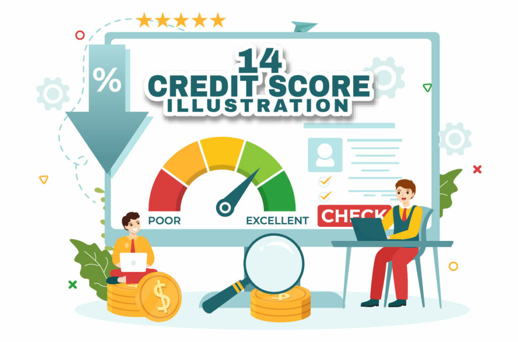 14 Credit Score Vector Illustration - MasterBundles