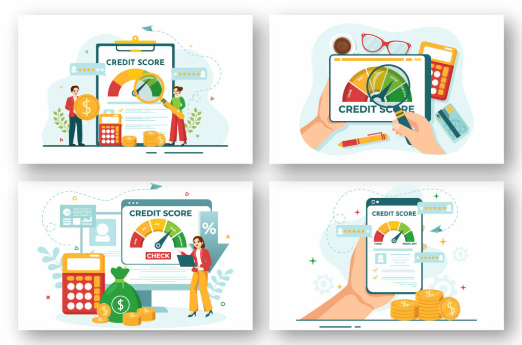 14 Credit Score Vector Illustration - MasterBundles