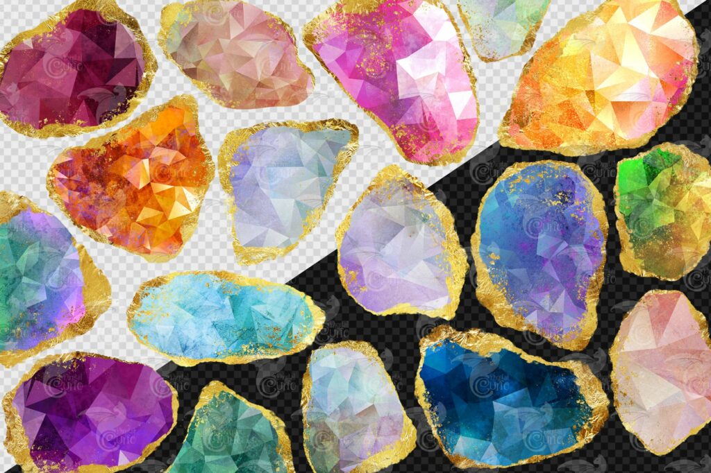 Crystallic Gold Jewels Clipart – MasterBundles