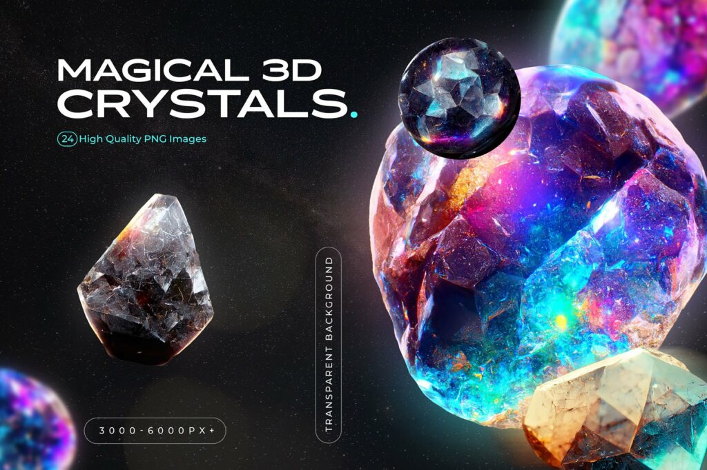 3D Gems & Crystals Collection – MasterBundles