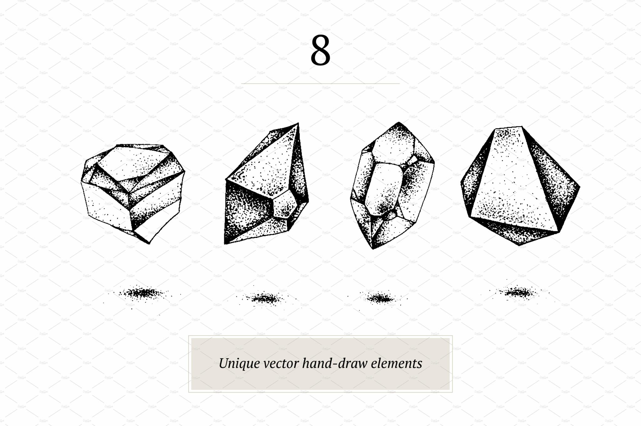 Crystals Vector Tattoo Illustration – MasterBundles