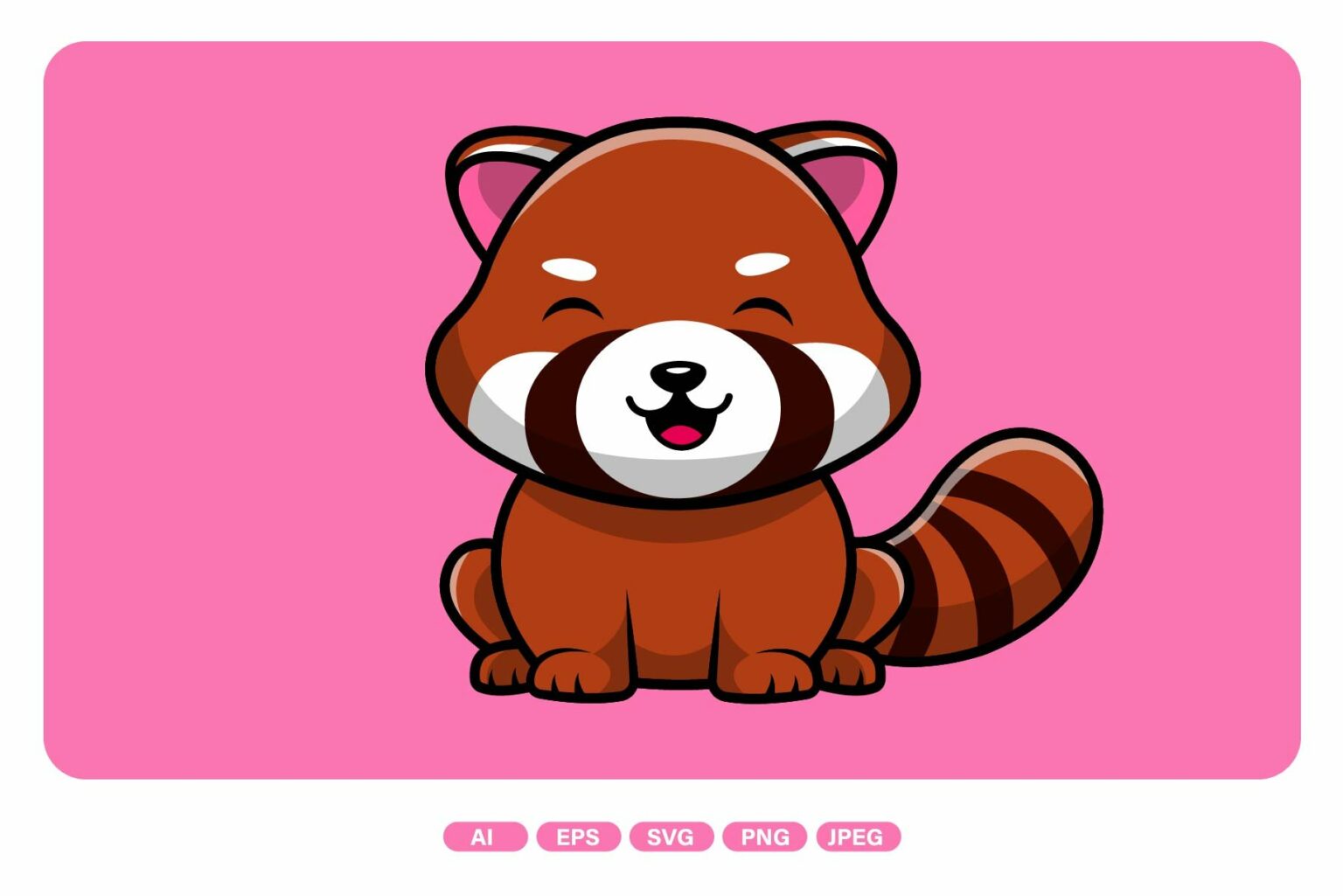 Cute Red Panda Sitting – MasterBundles